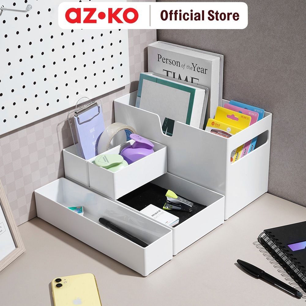 Jual AZKO Stora Set 5 Pcs Organizer Meja Modular - Putih desk storage ...
