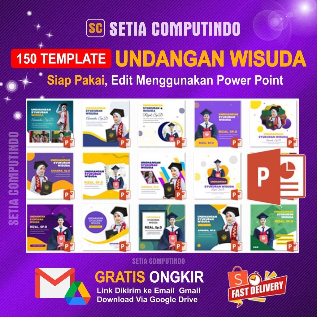 Jual 150 Template undangan video wisuda format ppt atau power point ...