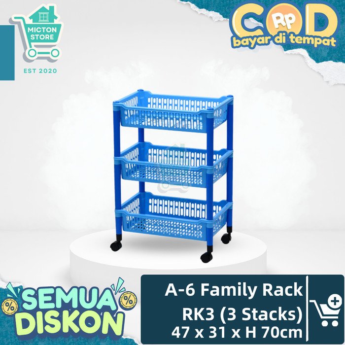 Jual MICTON LION STAR A-6 Family Rack RK3 (3 Stacks) Rak Susun Roda ...