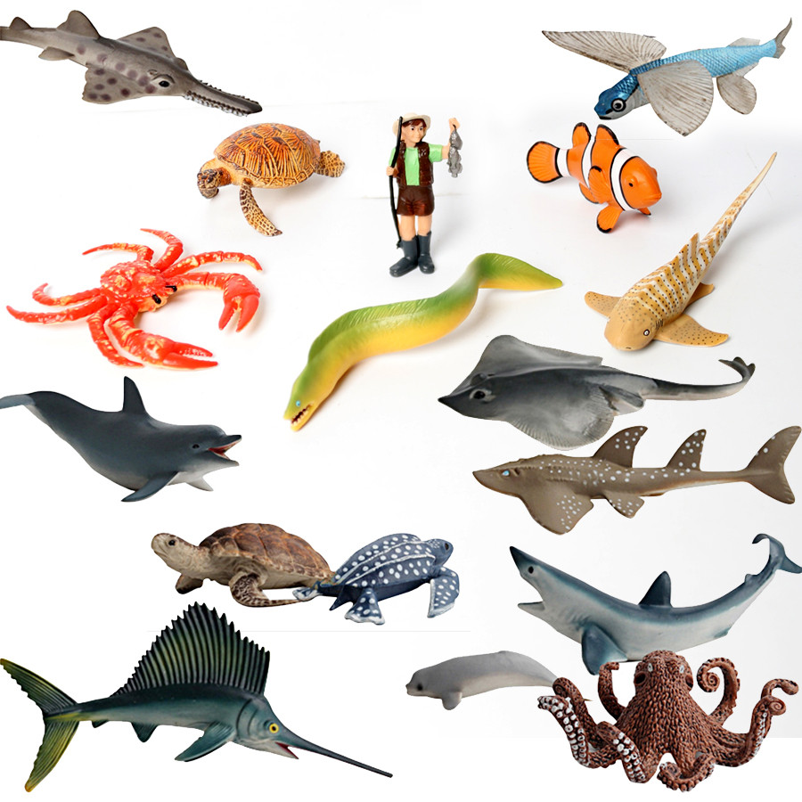 Jual Ocean Underwater Creatures Action Models Realistic Plastic Marine ...