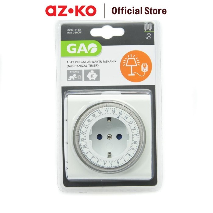 Jual AZKO Gao Stop Kontak Timer Mekanik 7Gd | Shopee Indonesia