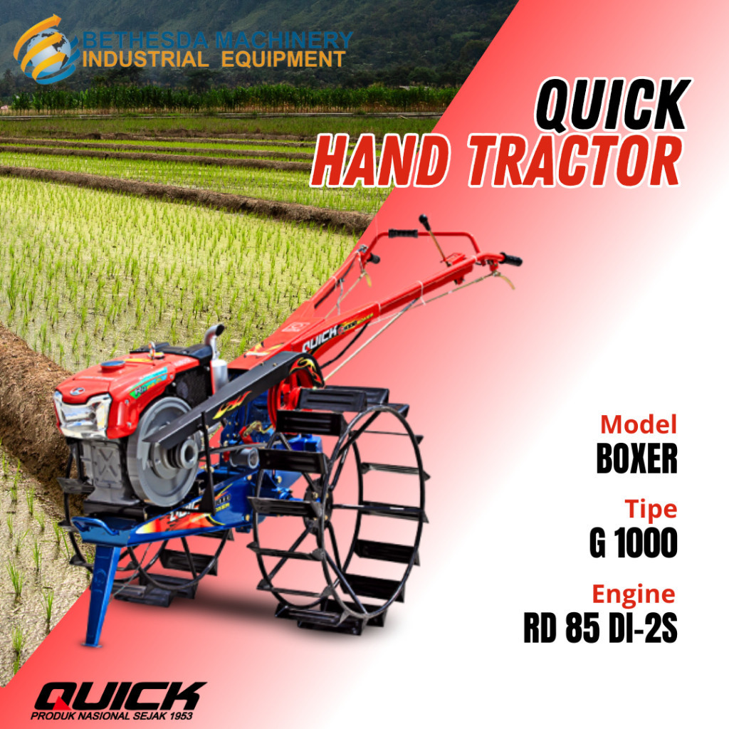 Jual Mesin Hand Traktor QUICK G1000 Boxer Bajak Sawah | Shopee Indonesia