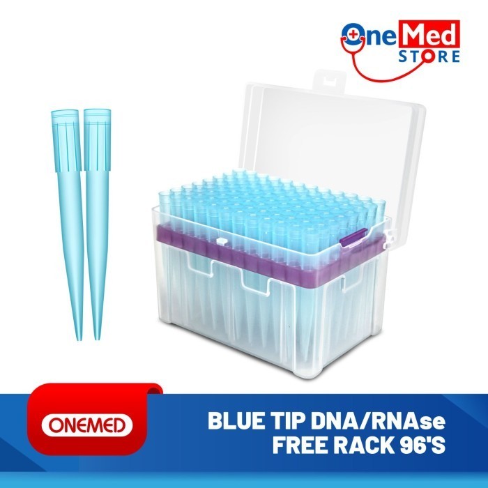 Jual ONEMED Blue Tips Without Filter Dnase / Rnase Free Rack 96 Tips ...
