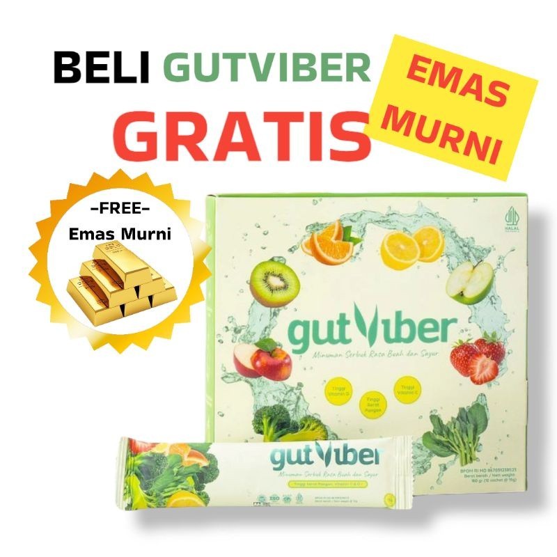 Jual GutViber Minunan Diet Serat Fiber Slim Suplemen Detox Pelangsin ...