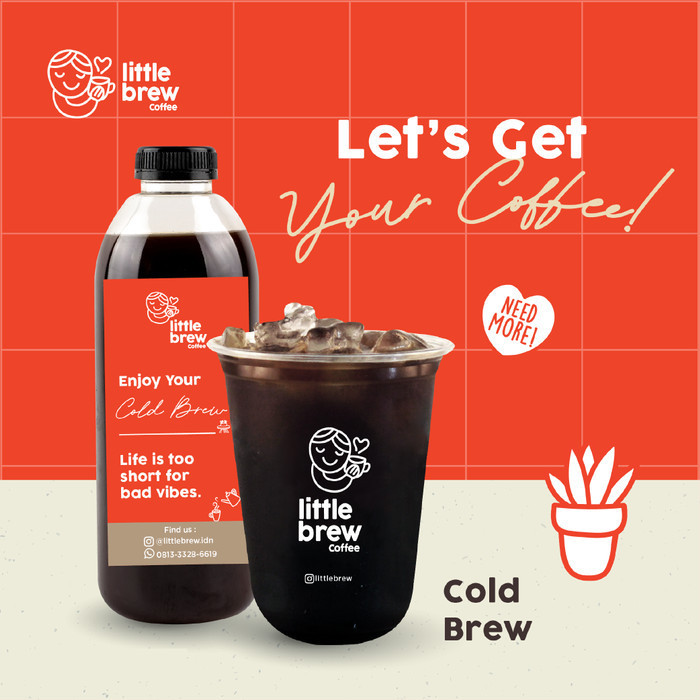 Jual Premium Cold Brew Coffee Concentrate, Botol 1 Liter- Full Arabica ...
