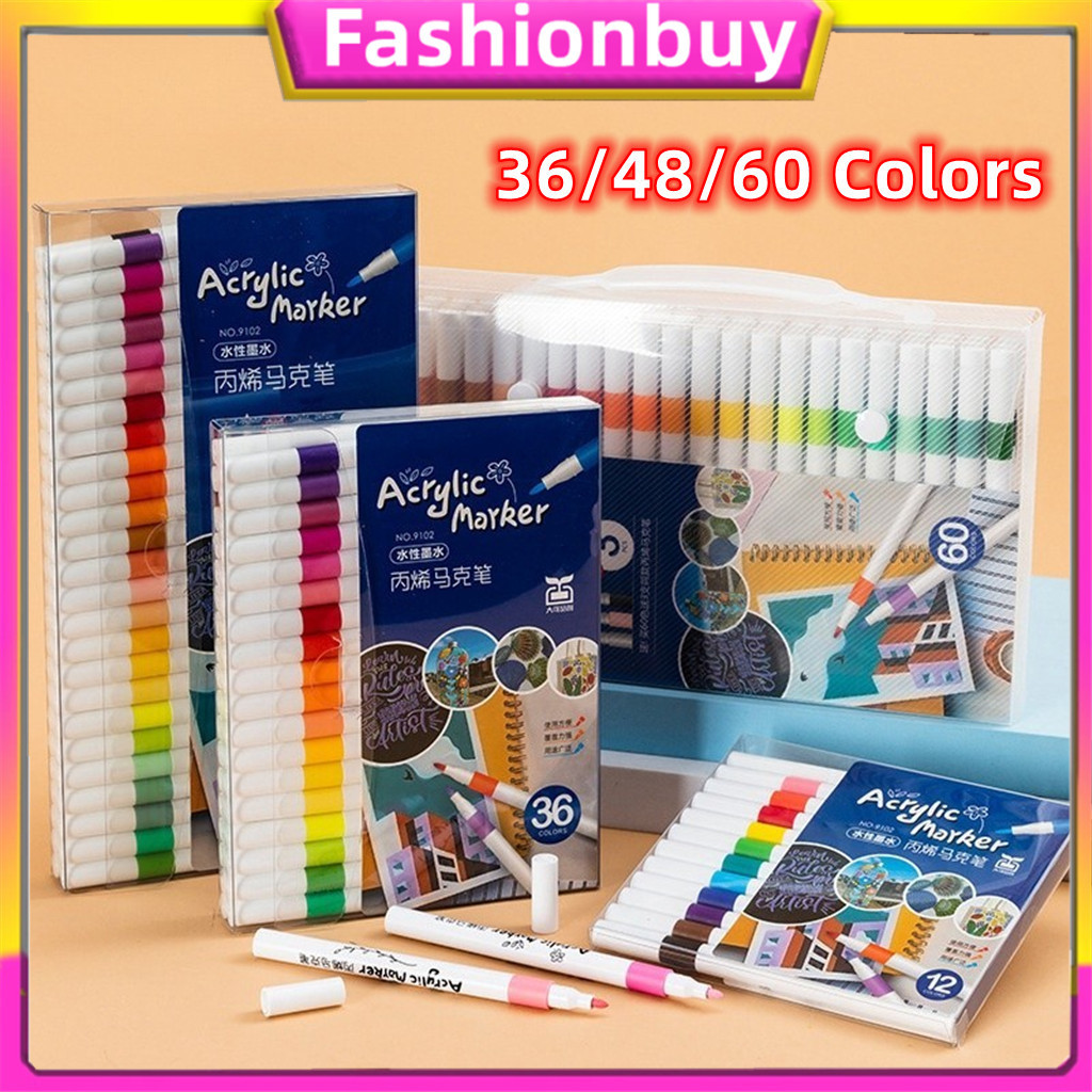 Jual 【COD】Pen Akrilik Marker Warna Cepat Kering Tahan Air / Spidol ...