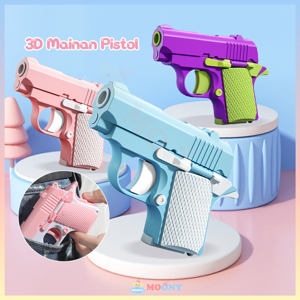 Jual Moony Mainan pistol gravity carrot guns toys 3D printing fidget ...