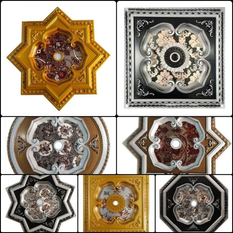 Jual NEW ORNAMEN lampu ceiling hiasan plafon PVC 60 x 60 CM Motif ...