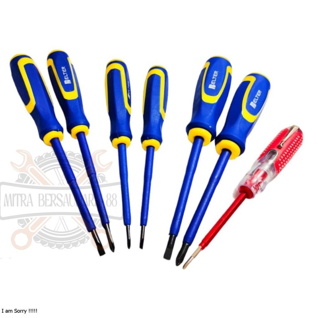 Jual ORI!! Obeng Listrik Set Magnit 7 Pcs + Tespen Dua Mata MODEL ...