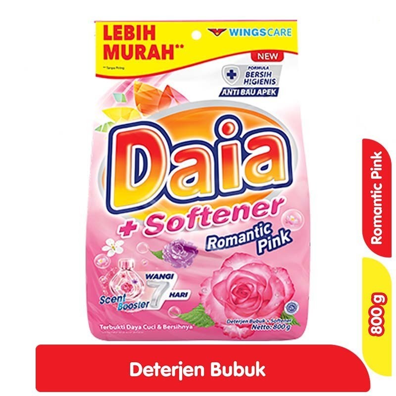 Jual Daia Deterjen Bubuk + Softener Pink 800 g | Shopee Indonesia