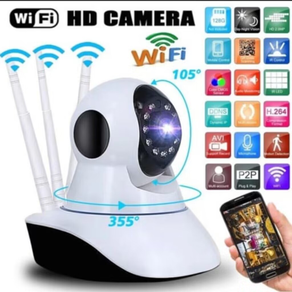 Jual COD KAMERA CCTV V380 1080P HD KAMERA PENGINTAI CCTV WIRELES WIFI 3 ...