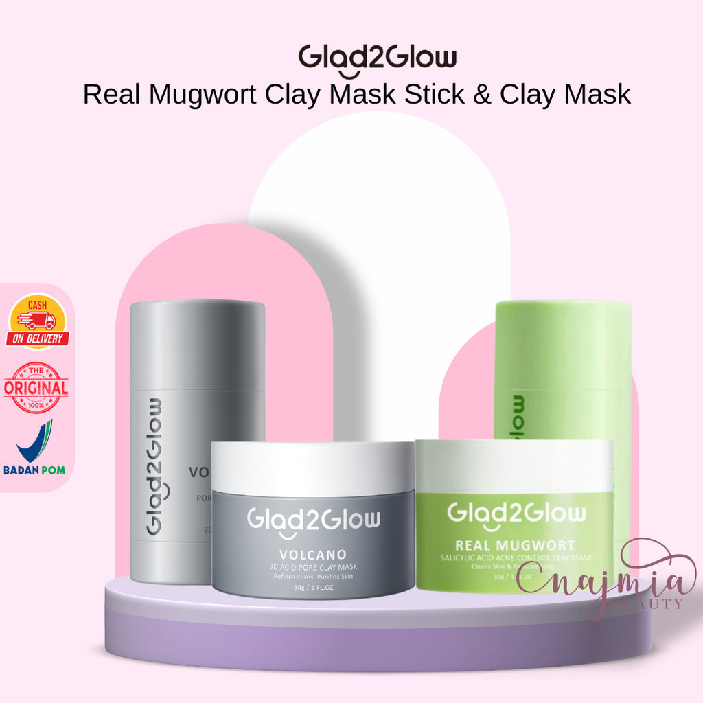 Jual NAJMIA Glad2Glow Real Mugwort Clay Mask Stick & Clay Mask | Acne ...