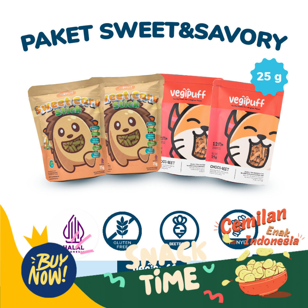 Jual Special Diskon VEGIPUFF Paket Rasa Sweet Savory Manis Gurih 4 pcs ...