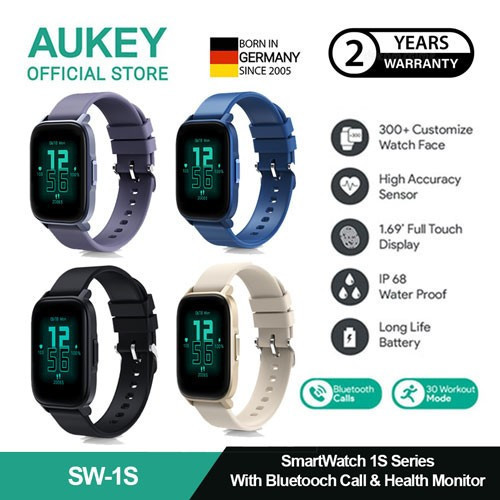 Jual AUKEY SmartWatch 1 S Water Proof IP68 With Bluetooth Call SW-1S ...