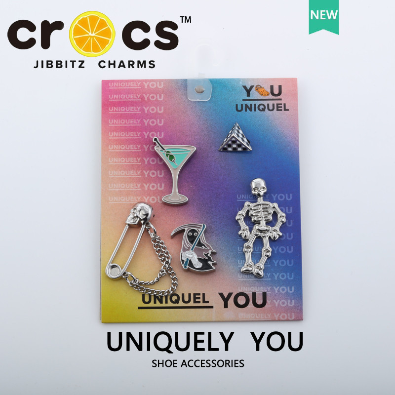 Jual Metal jibbitz crocs set Shoe Buckle Punk Skeleton Shoes ...