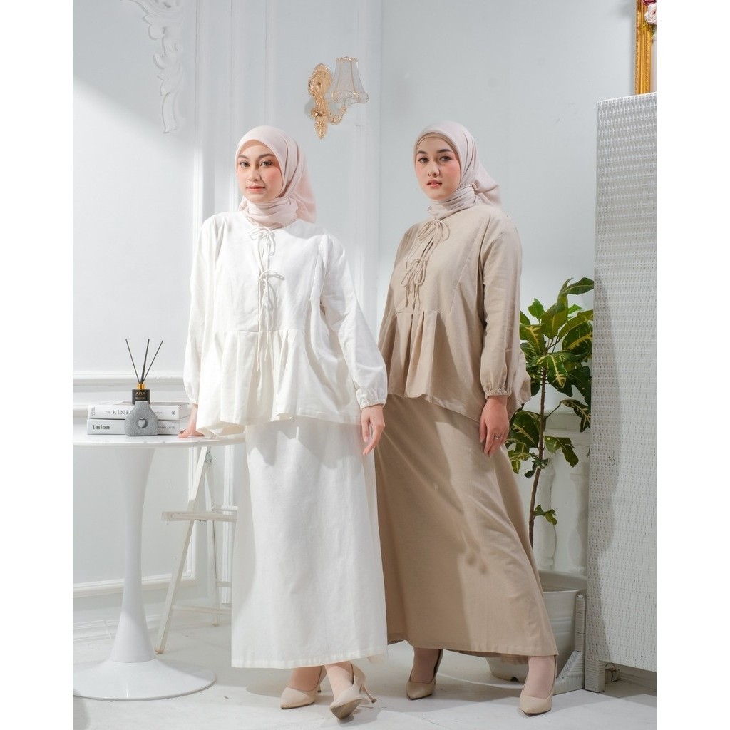 Jual Layla Set | Oneset Katun Linen Blouse Rok Hari Raya Lebaran Idul ...
