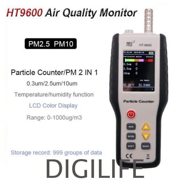 Jual HT9600 Air Quality Monitor PM2.5 PM10 HTI HT-9600 Particle Counter ...
