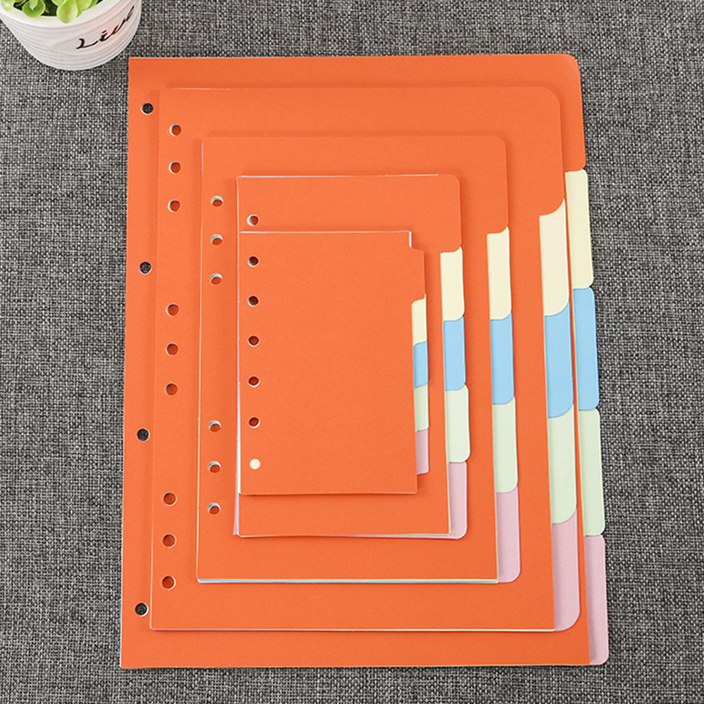 Jual Grosir A5 A6 B5 plastik saku multiwarna pembagi Tab 6 cincin ...
