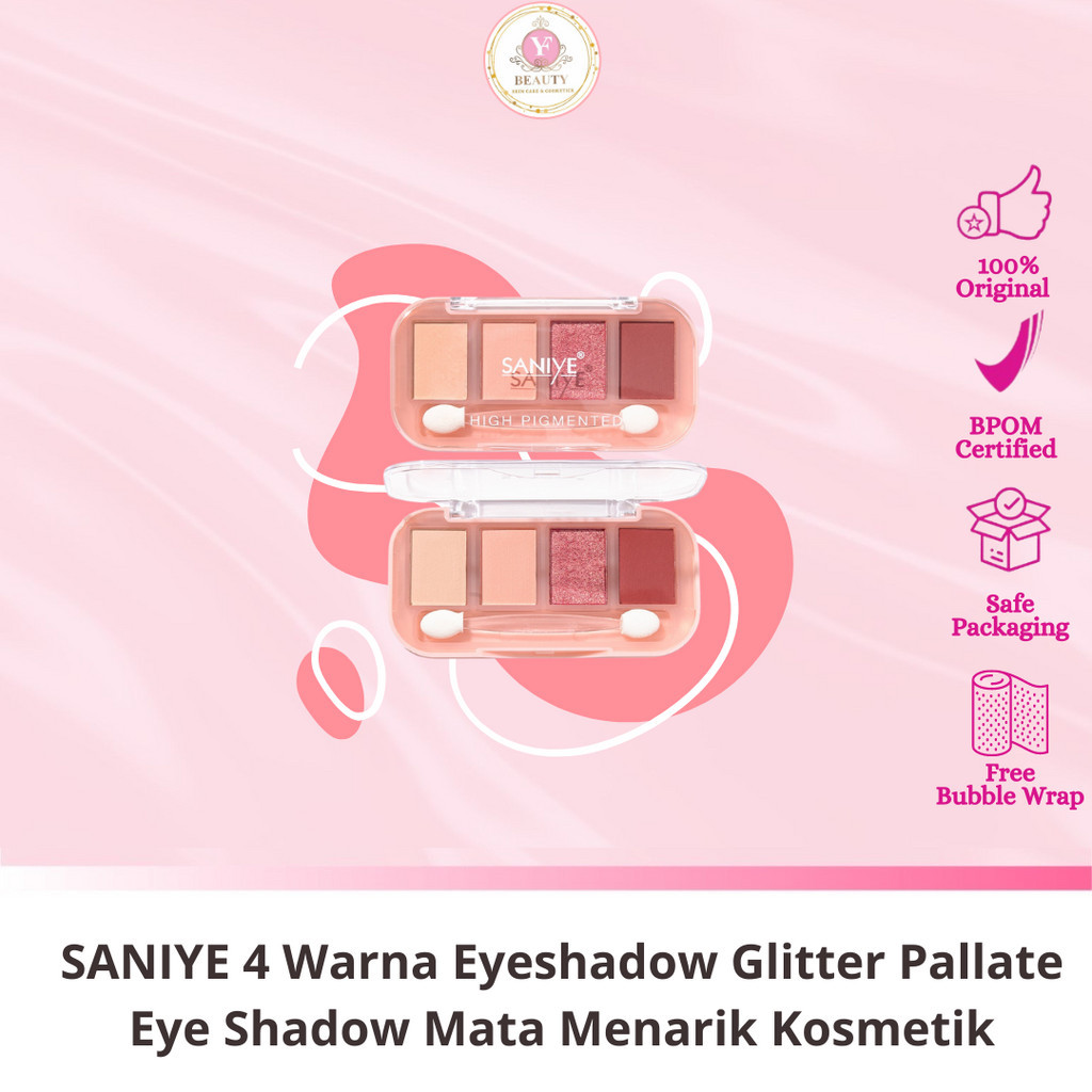 Jual YF BEAUTY SANIYE 4 Warna Eyeshadow Glitter Palet Eye Shadow Mata ...