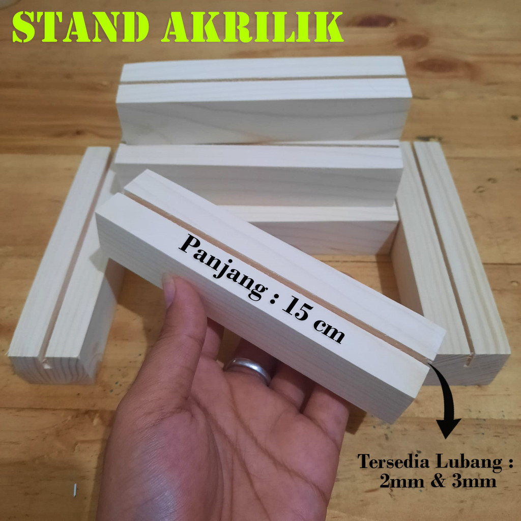 Jual Stand Akrilik Kayu Dudukan Akrilik Stand Kayu Ukuran Panjang 15cm ...