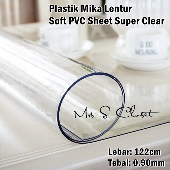 Jual =PREMIUM= Best Seller Plastik Mika Lentur Bening Utk Bahan Tas / Taplak Meja 122cm/0,90mm ...