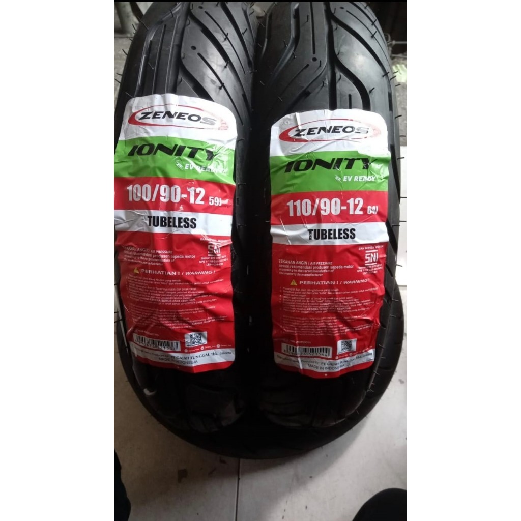 Jual Ban Motor Ring 12 100/90 & 110/90 Zeneos IONITY EV Tubeless Motor ...