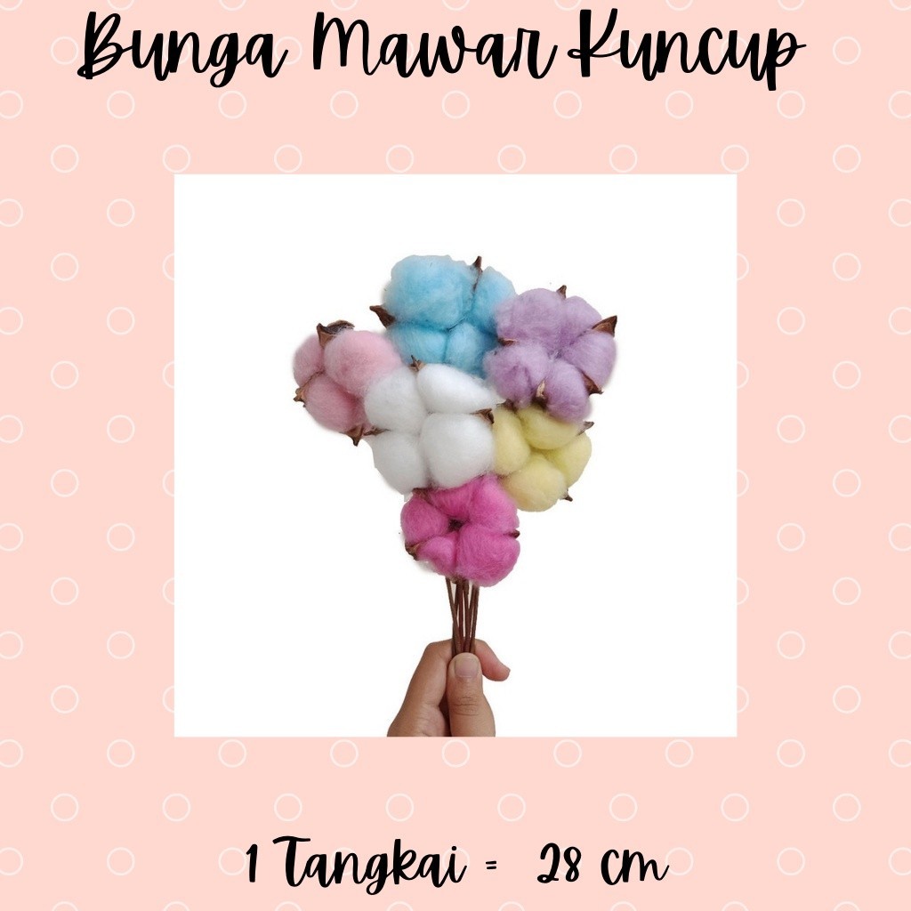 Jual INDO BUNGA KAPAS ARTIFICIAL COTTON PER 1 PCS FLOWER SINGLE STEM ...