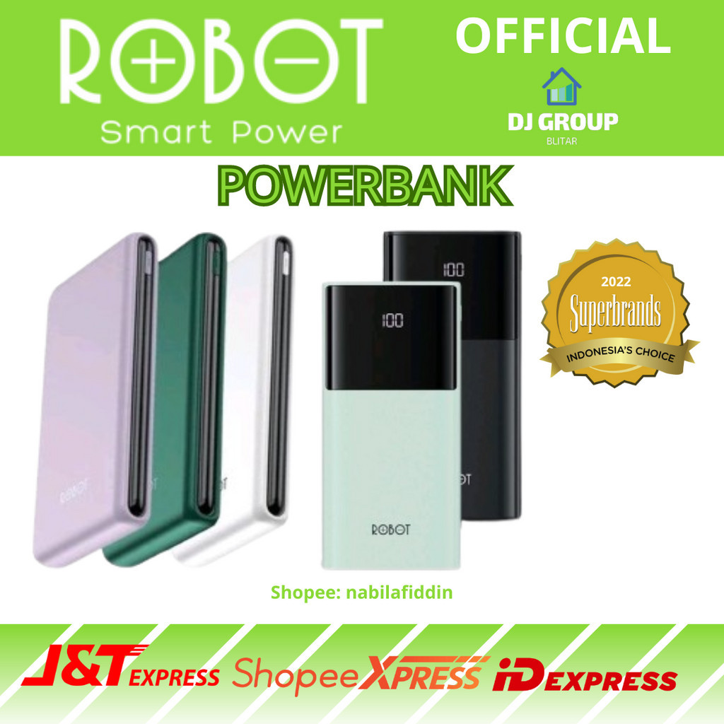Jual Powerbank Original ROBOT 10000 mAh RT12 dan RT190s 5V 2A Fast ...