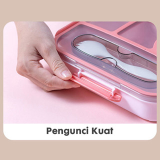 Jual Paus Biru - Lunch Box Kotak Bekal Bento Set Bersekat | Kotak Makan Siang Anak dan Dewasa ...