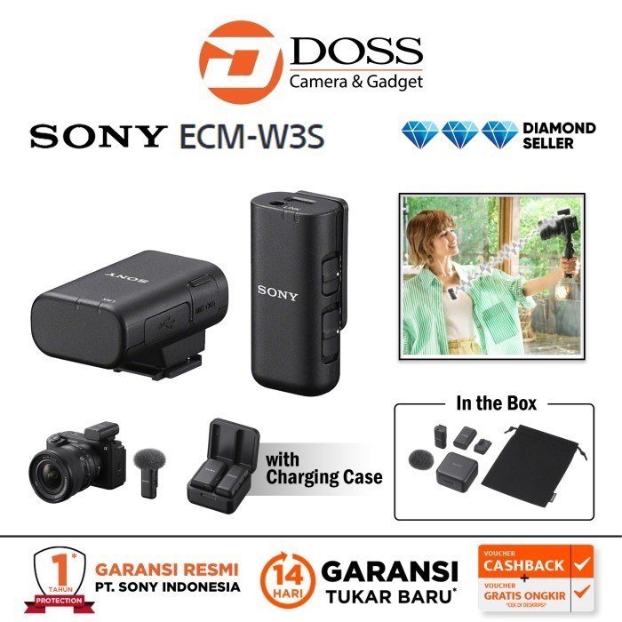 Jual Sony ECM-W3S Wireless Microphone with Multi Interface Shoe ECM W3 ...