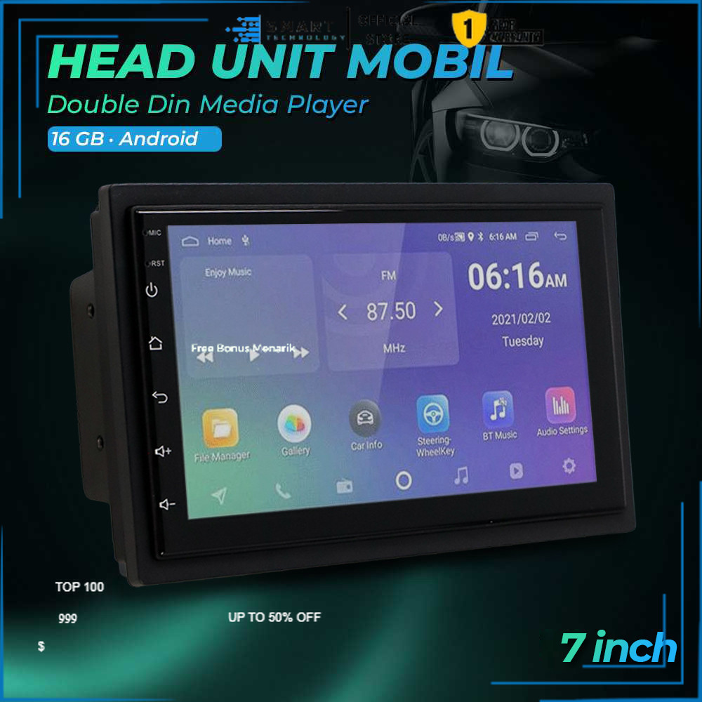 Jual SMART Podofo Head Unit Mobil Double Din Media Player GPS 16GB ...