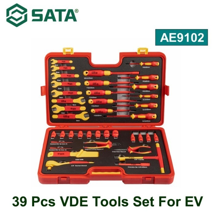 Jual SATA Tool Kit Set Listrik VDE 39 Pcs - AE9102 NEV VDE Tool Set ...