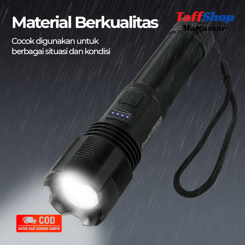 Jual TaffShop Senter LED Tactical Flashlight Zoomable Head XHP70 400 ...