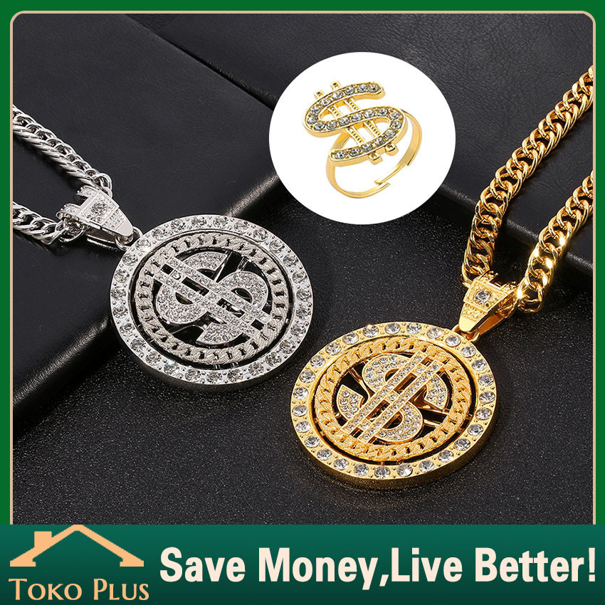 Jual Kalung Rantai Hip Hop Emas Motif US Do.llar@ Necklace Hip Hop ...