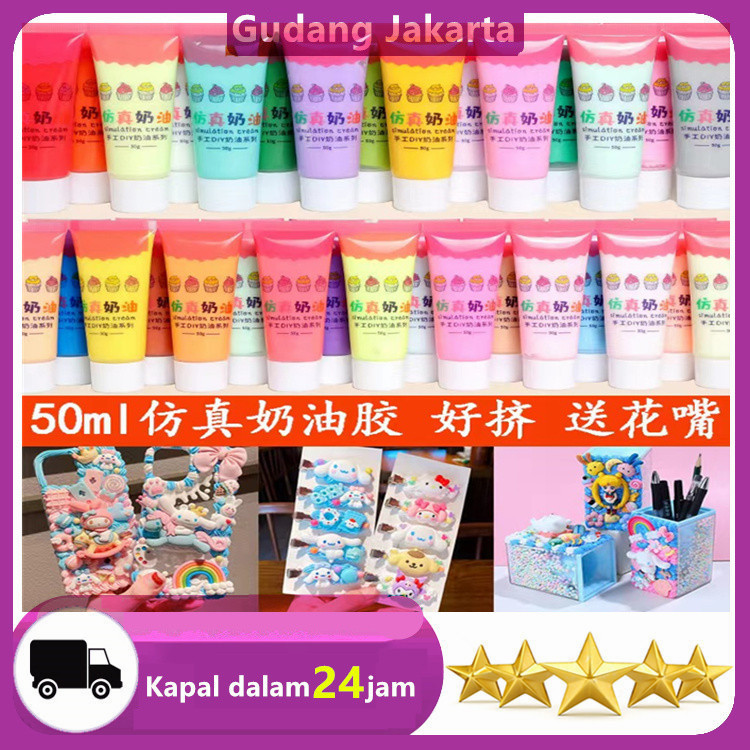 Jual 5PCS Deco Cream 50ml / Clay Cream / Fake Whipped Cream ...