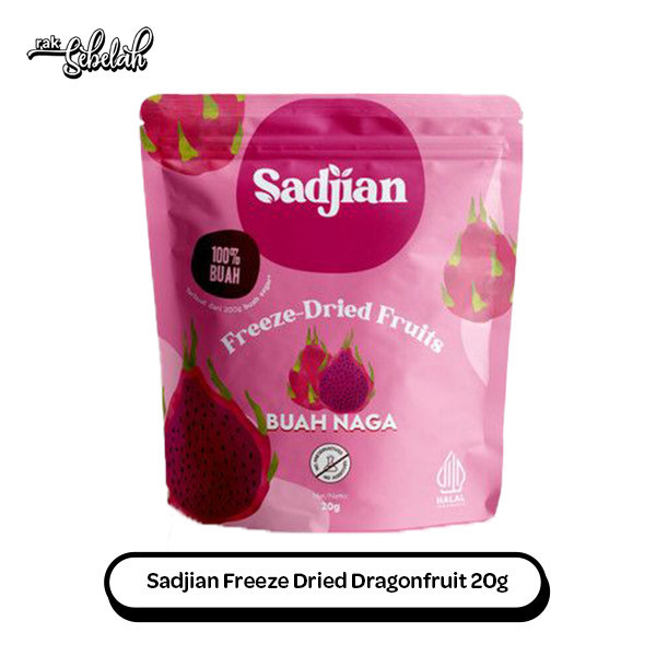 Jual Sadjian Freeze Dried Dragonfruit 20g Cemilan Buah Naga Kering No Sugar | Shopee Indonesia