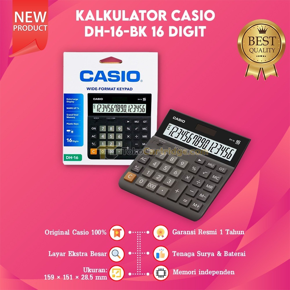 Jual Calculator Casio 16 / 14 / 10 / 12 Digit Kalkulator Dasar Perhitungan Garansi New DJ 120D ...