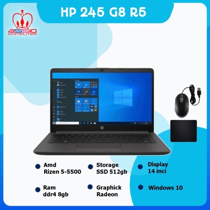 Jual HP 245 G8 Ryzen 5 5500U 8GB 512GB SSD | Shopee Indonesia