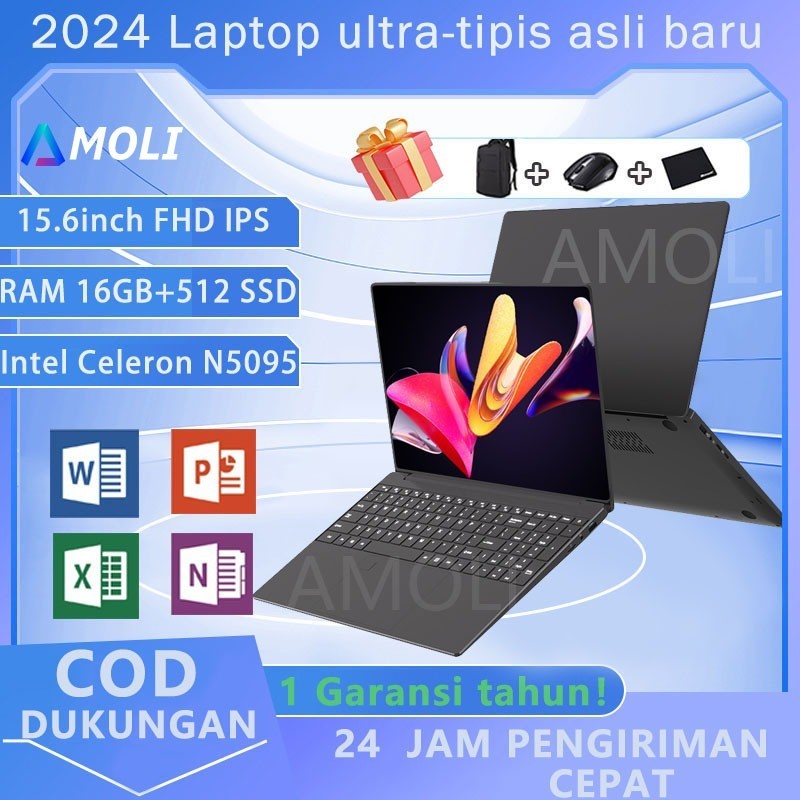 Jual Amoli[laptop Baru 2024 Dengan Sidik Jari] Layar Ips Hd 15 6 Inci