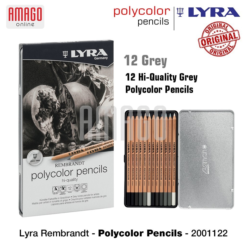 Jual LYRA Rembrandt Polycolor Pencils - 12 pcs - Grey - 2001122 ...