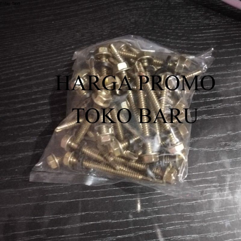 Jual EJ Baut roofing baja ringan ukuran 12×50 / sekrup roofing kuning ...