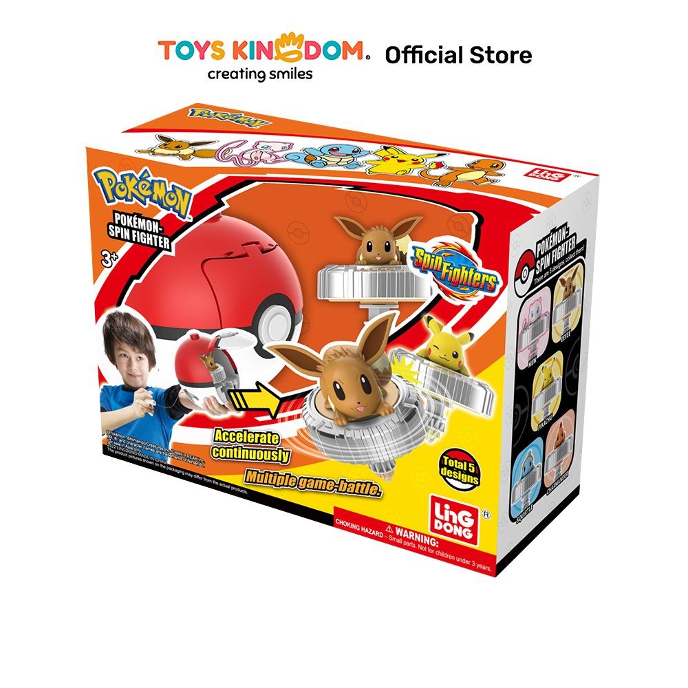 Jual Toys Kingdom Emco Ling Dong Pokemon Spin Fighter Eevee - Mix ...