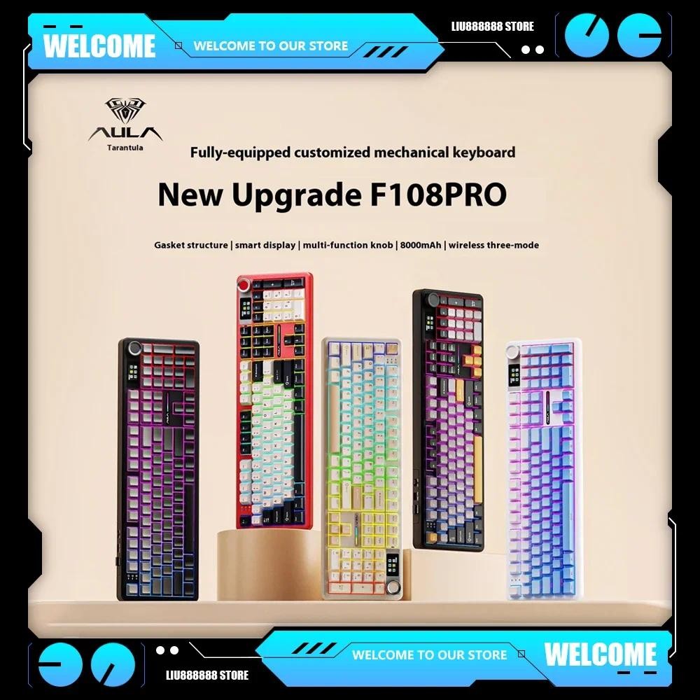 Jual AULA F108 Pro Wireless RGB Gasket 3Mode Hot Swap Mechanical ...