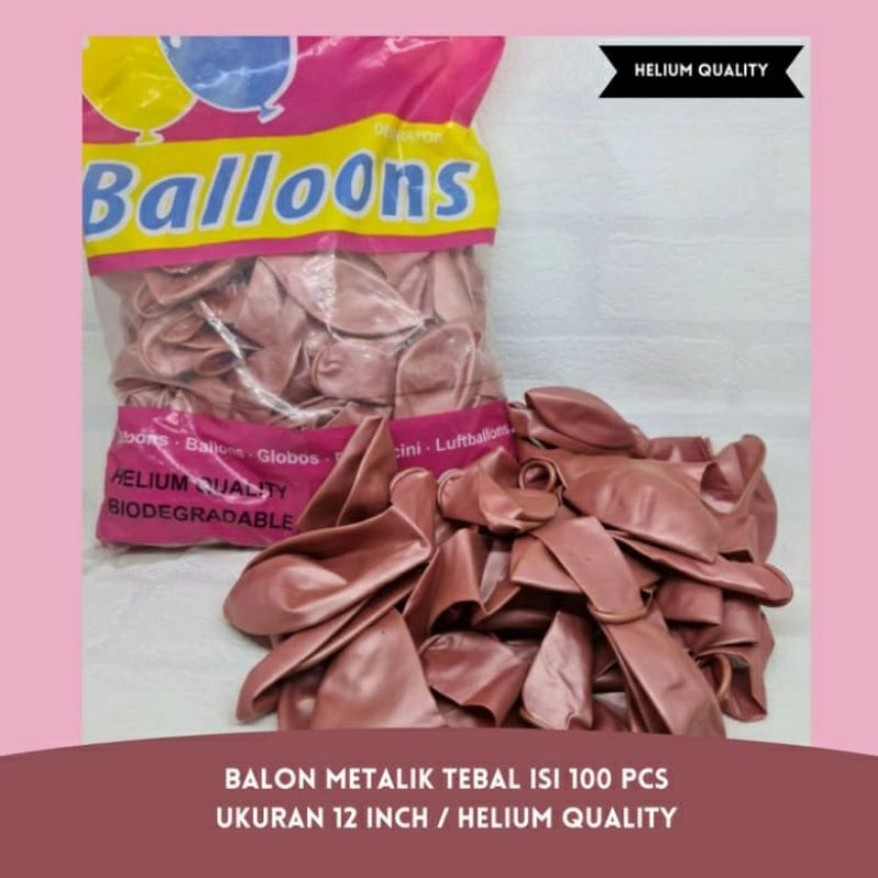 Jual Balon Latex Metalik Tebal isi 100 pcs ukuran 12 inch | Shopee ...