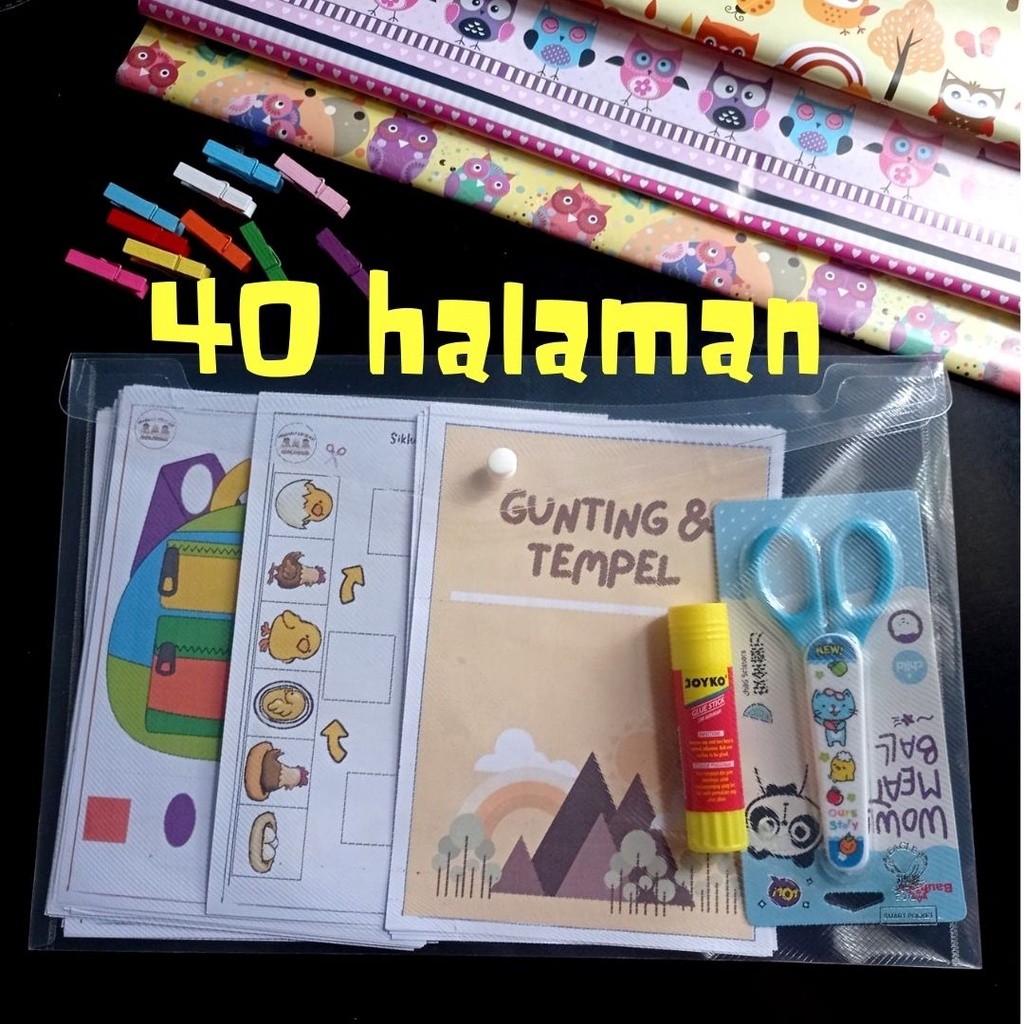 Jual 40 hal Worksheet Anak 2 3 4 5 6 Tahun Aktivitas Menggunting Dan ...