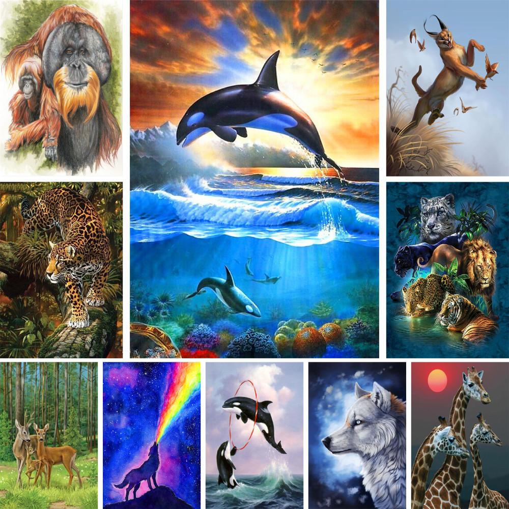 Jual Fantasy Animals Killer Whale Coloring By Numbers Painting Package ...