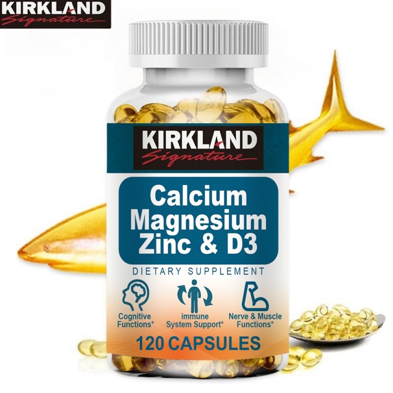 Jual KIRKLAND Calcium Magnesium Zinc + Vitamin D3 Capsules contains ...