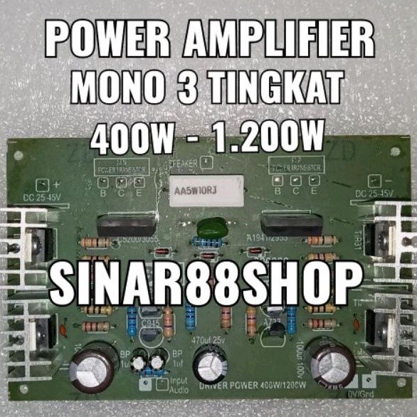 Jual KIT DRIVER RAKITAN AUDIO POWER AMPLIFIER MONO 3 TINGKAT STAGE 400w - 1200w 400 w UP TO 1200 ...