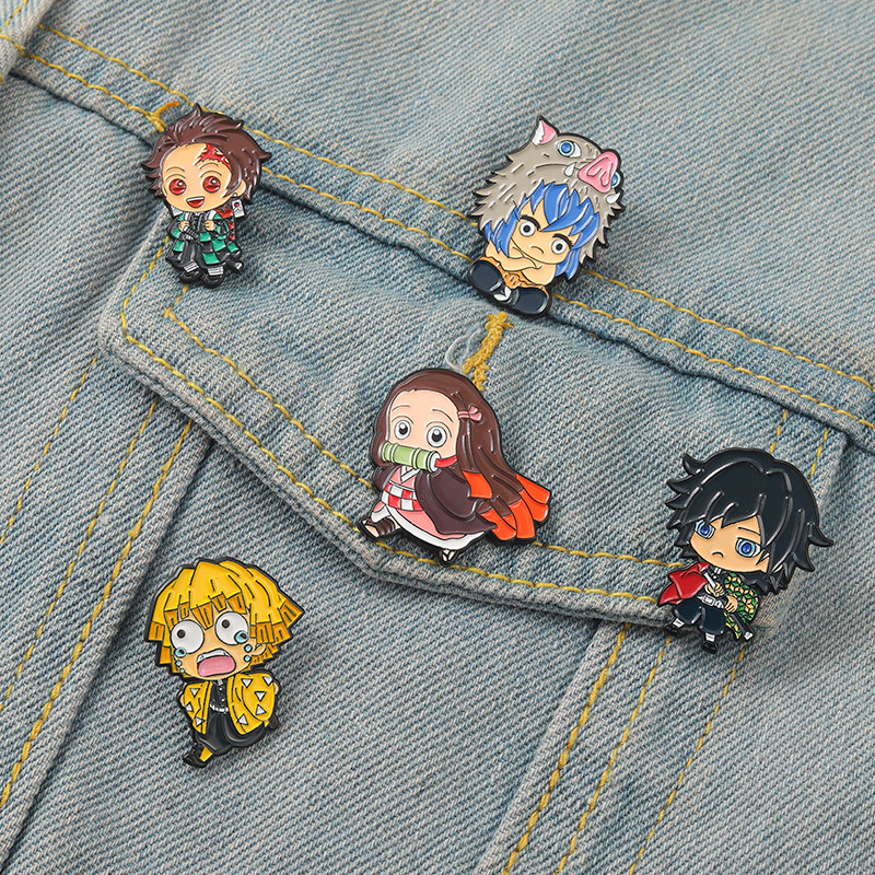 Jual Anime Enamel Pin Metal Cartoon Anime Enamel Brooch Metal Emblem ...