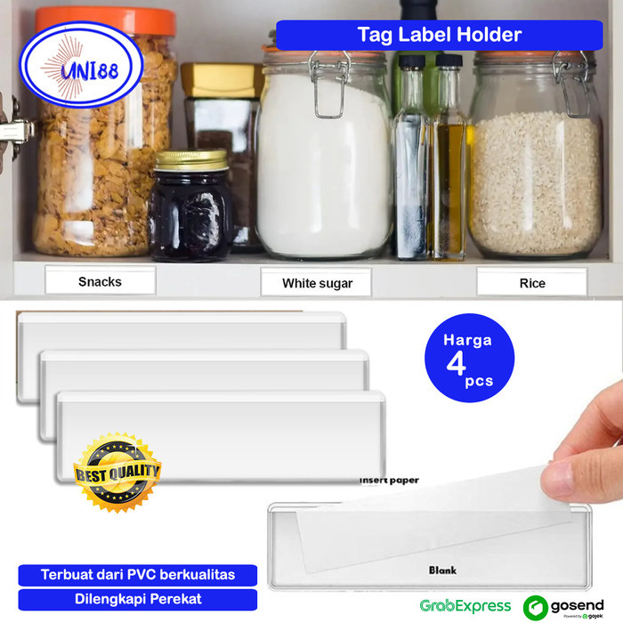 Jual Mika Label Display Harga Tempel / Price Tag Transparan Isi 4 pcs ...